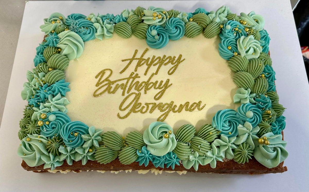 Small Pretty Sheet Cake – BuzzyCakes